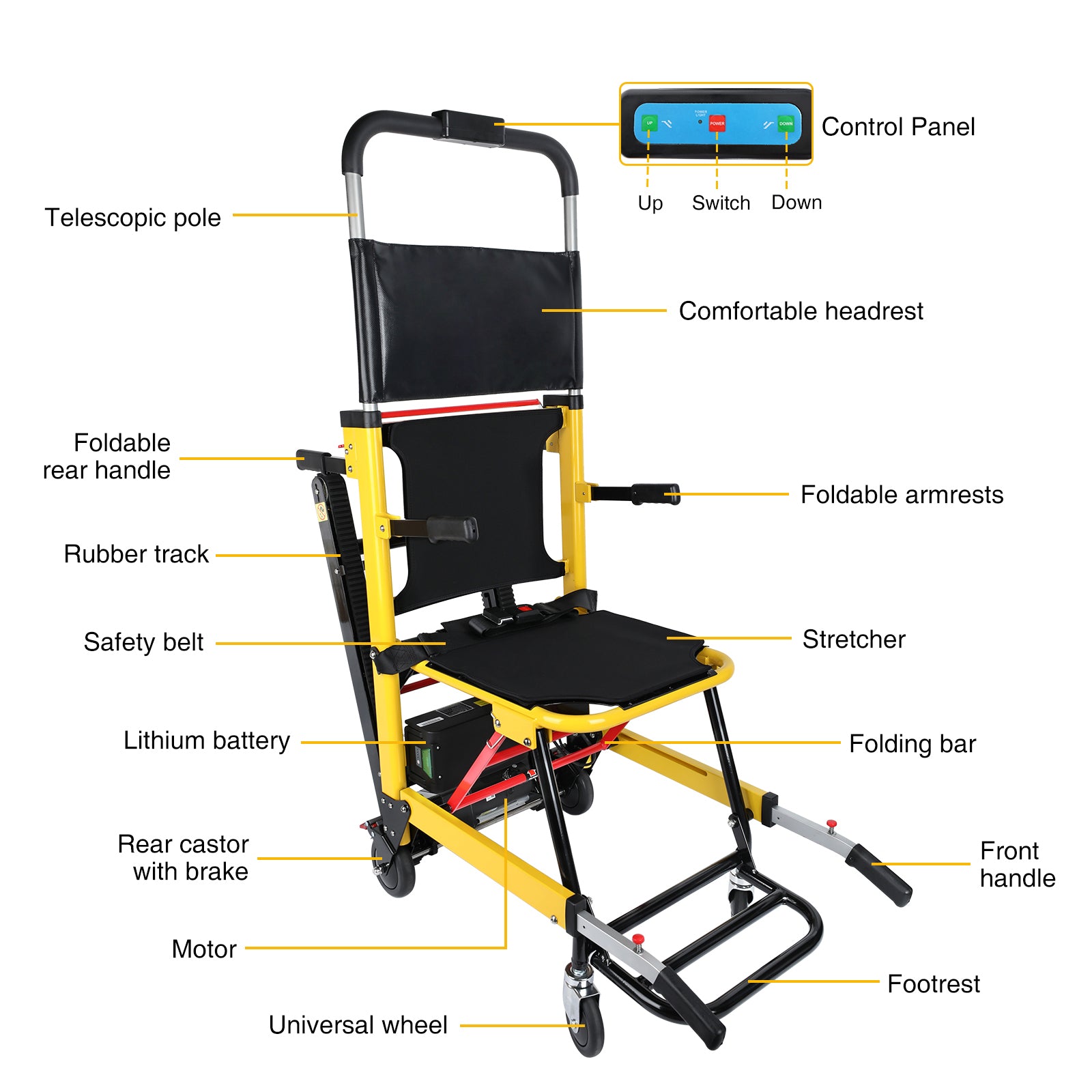 Portable Stair Lifting Motorized Climbing Wheelchair Stair Elevator FD ...